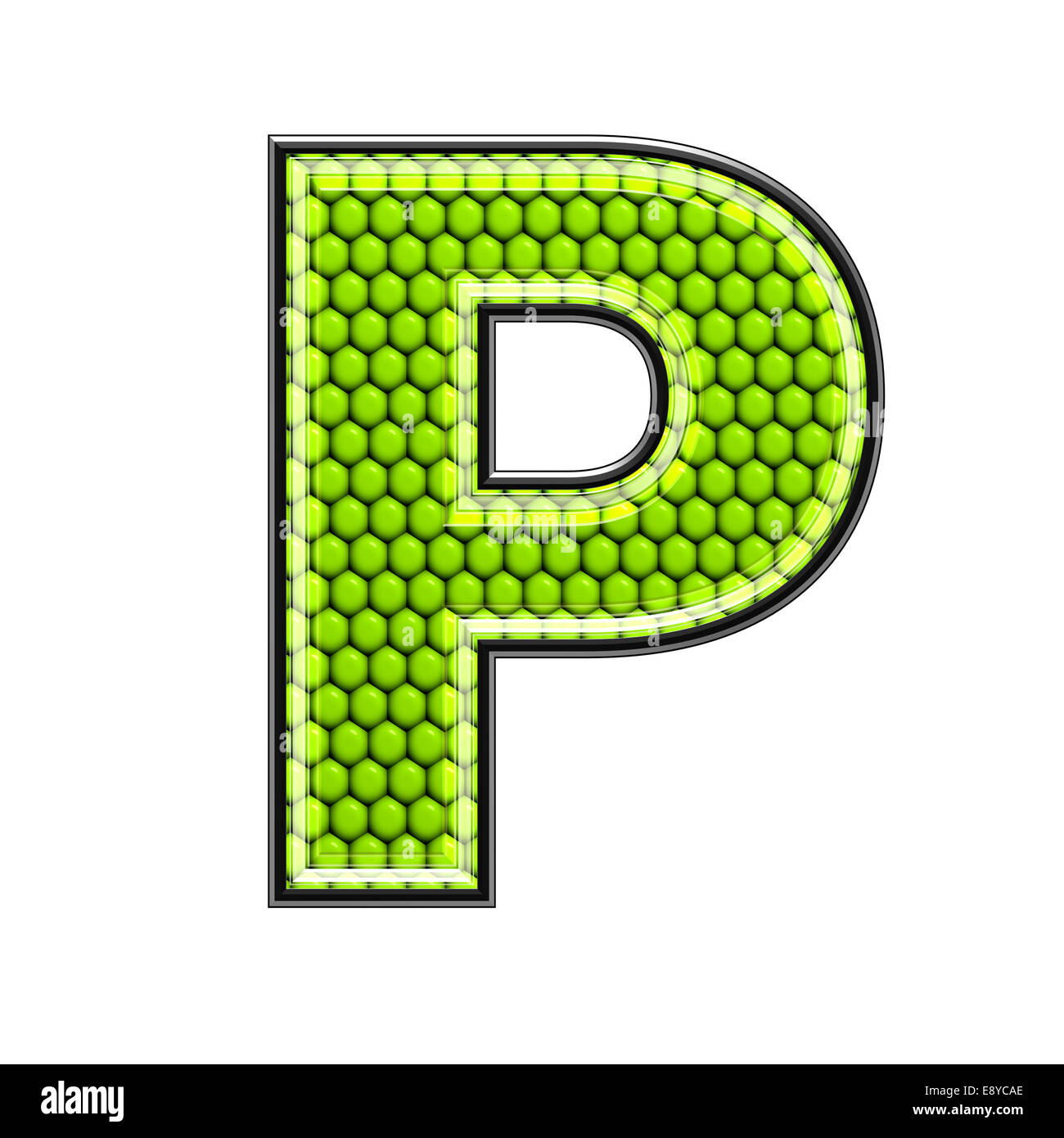 Green capital letter p colorful 3d abstract hi-res stock photography ...