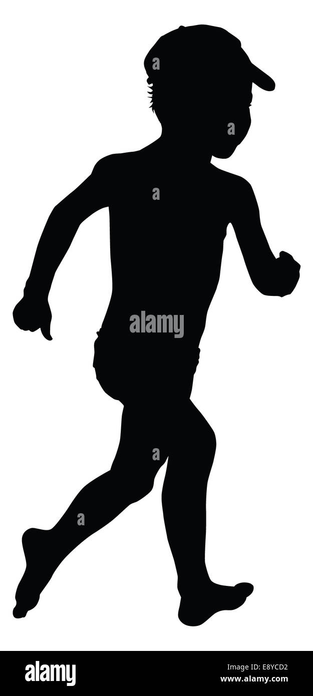 Child running silhouette hi-res stock photography and images - Alamy
