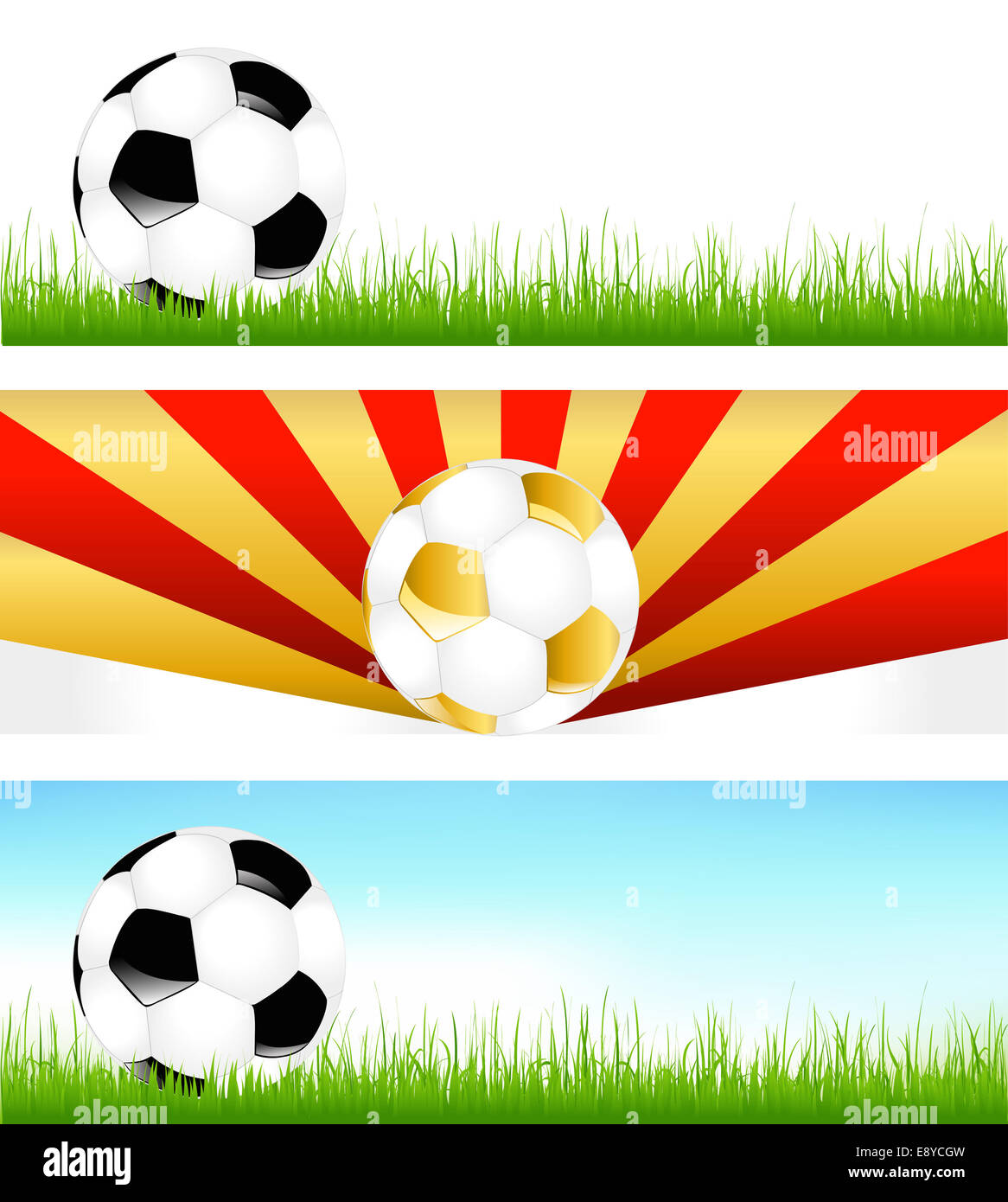 Banners With Soccer Balls Stock Photo - Alamy