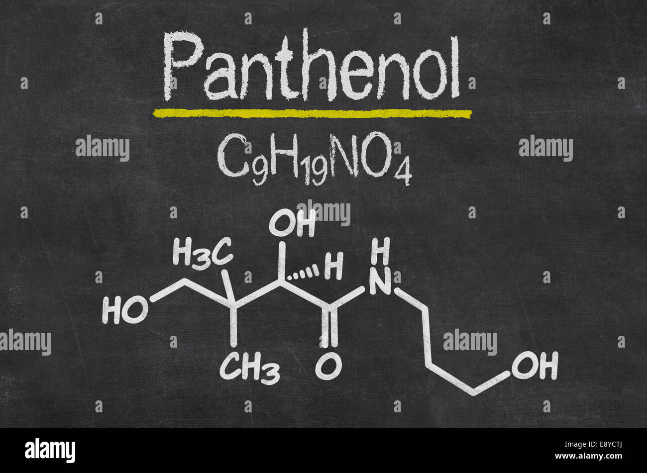 Blackboard with the chemical formula of Panthenol Stock Photo - Alamy