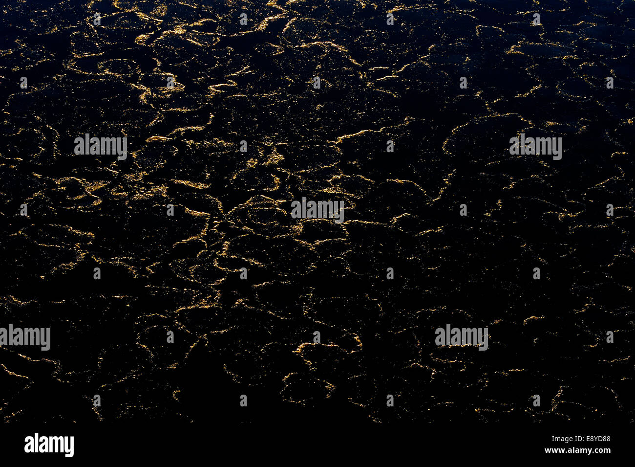 Ice floe starting to freeze, early stage of formation of sea ice before ...