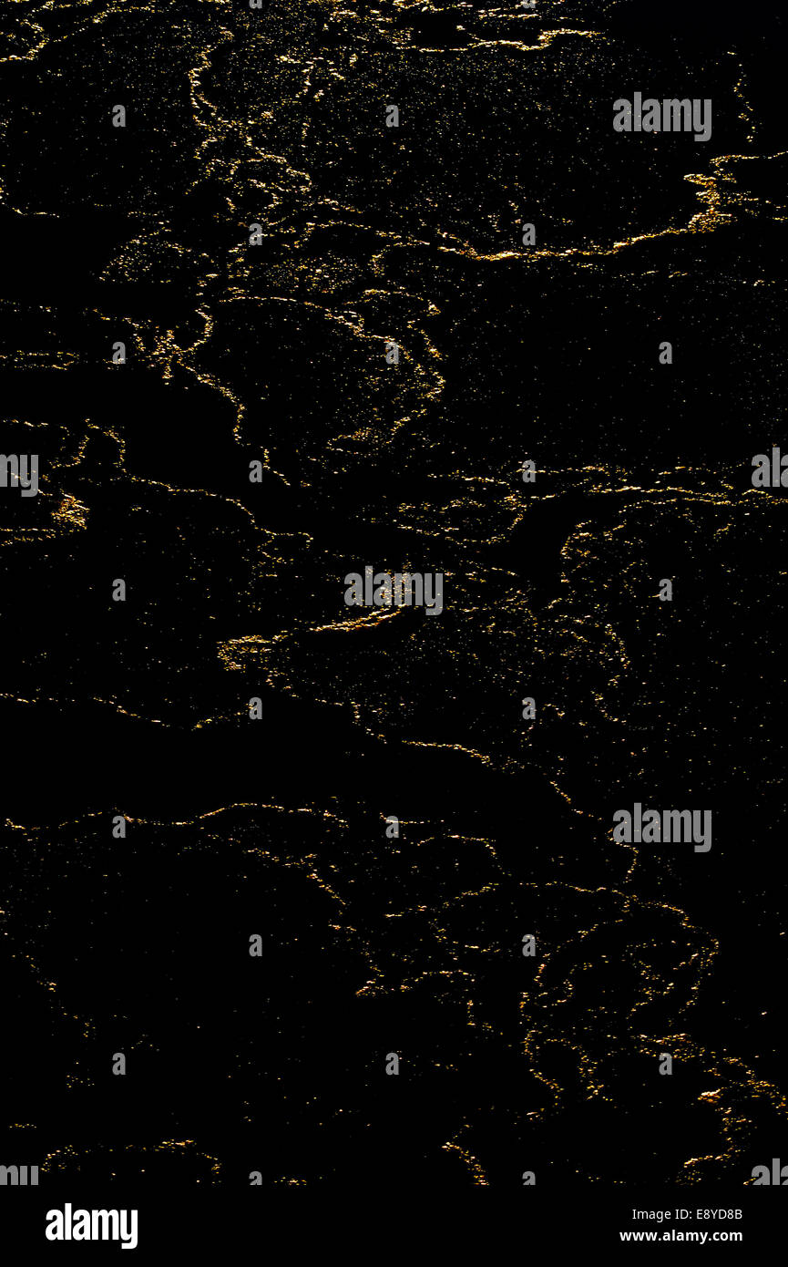 Ice floe starting to freeze, early stage of formation of sea ice before ...