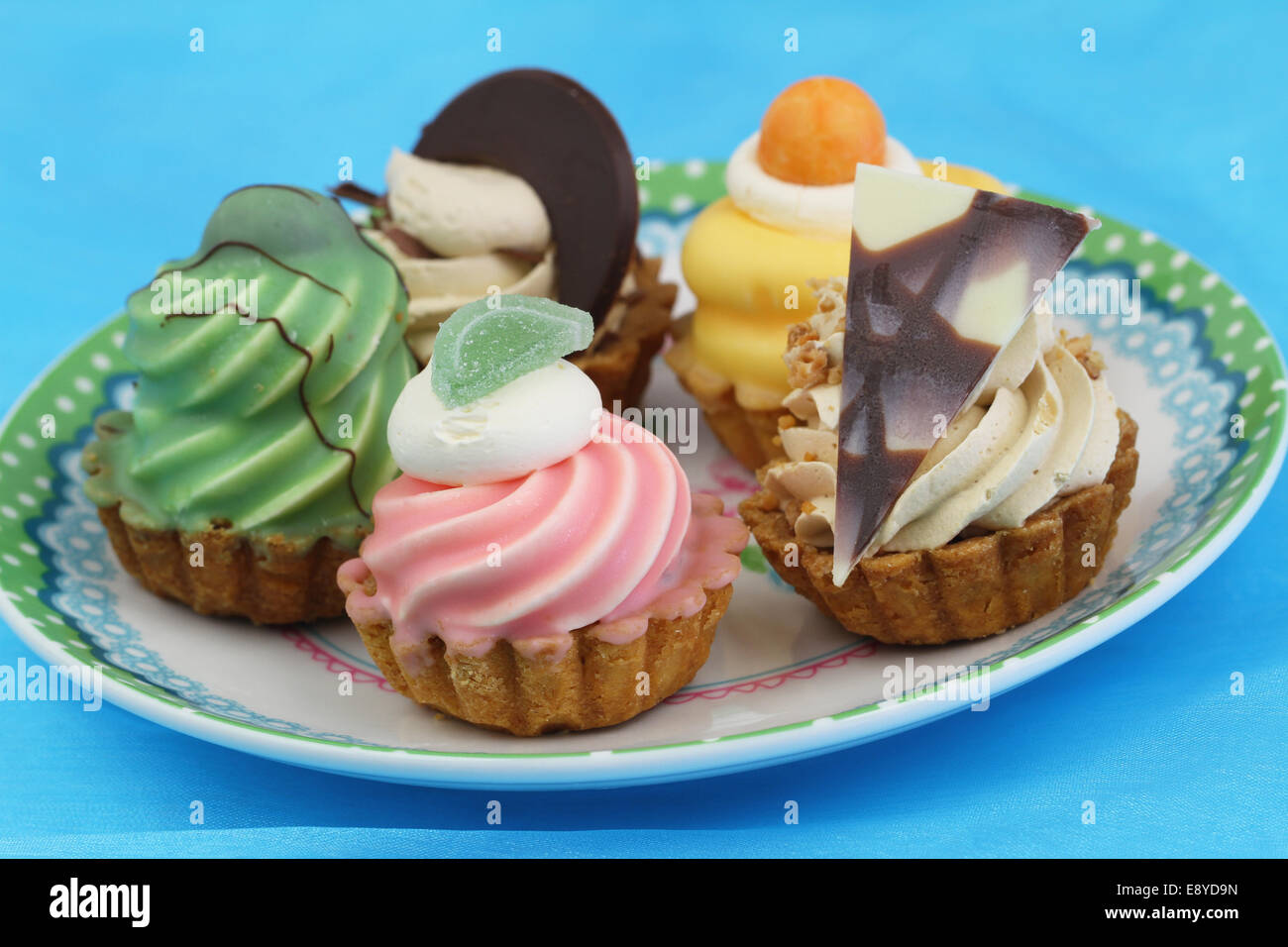 Selection of cream cakes Stock Photo - Alamy