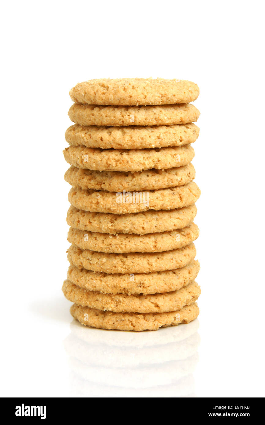 Shortbread oatmeal cookies isolated Cut Out Stock Images & Pictures - Alamy