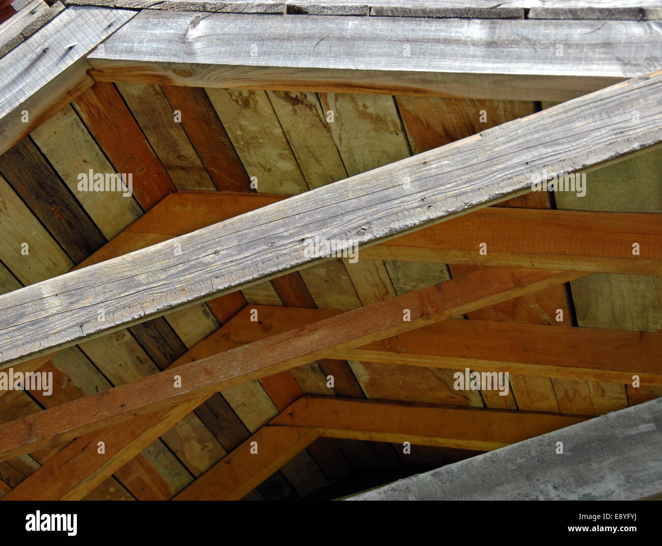 Wooden roof structure Stock Photo - Alamy