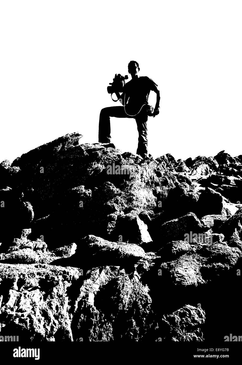 Tv television cameraman camera man Black and White Stock Photos ...