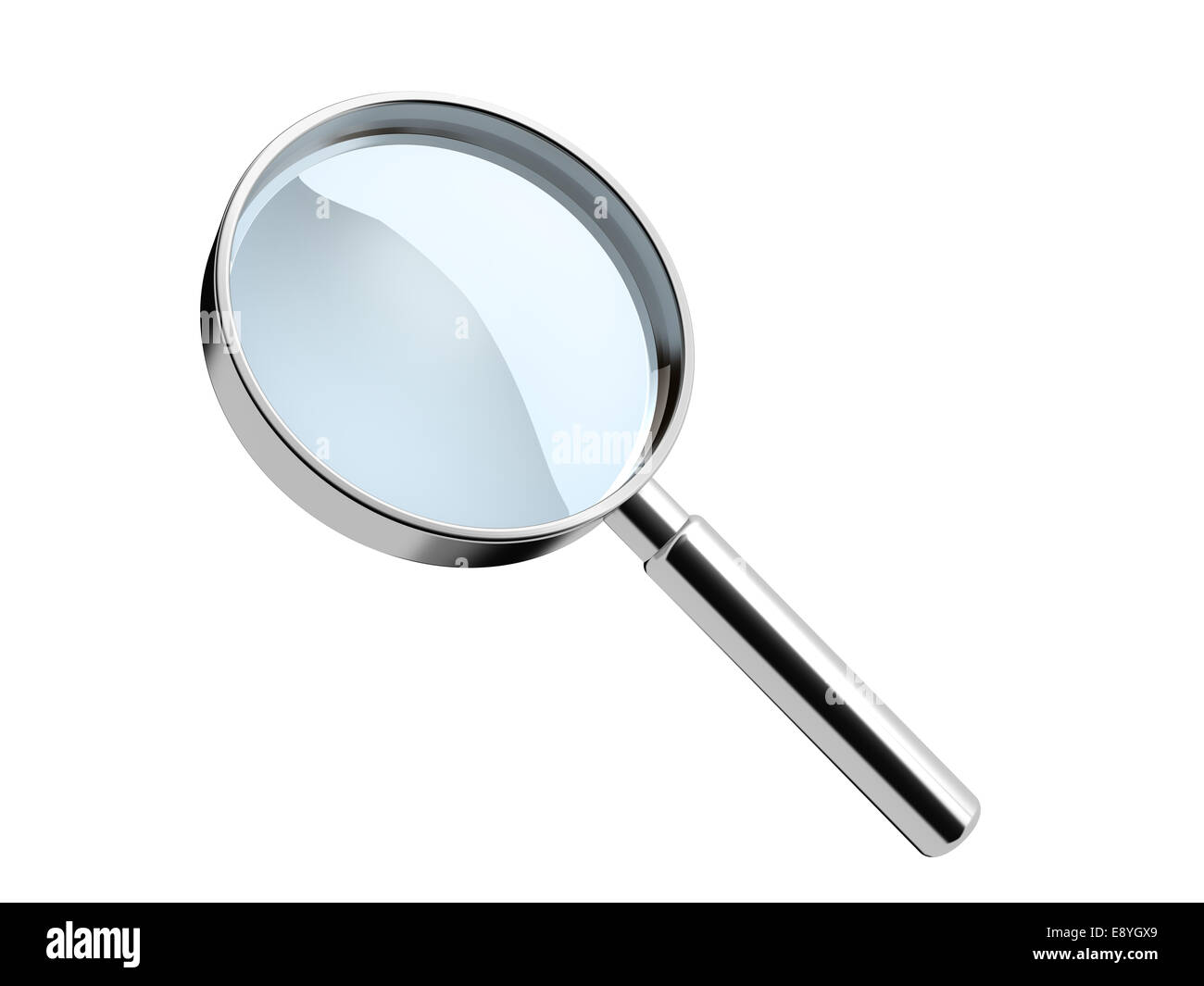 metallic hand lens on white background Stock Photo - Alamy