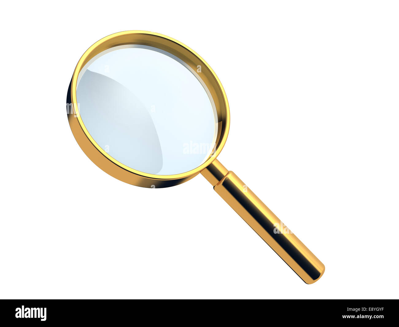 metallic hand lens on white background Stock Photo - Alamy