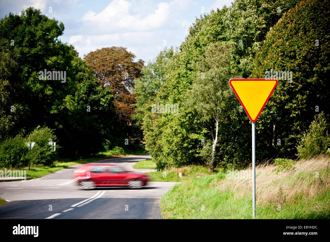 Yield sign car hi-res stock photography and images - Alamy