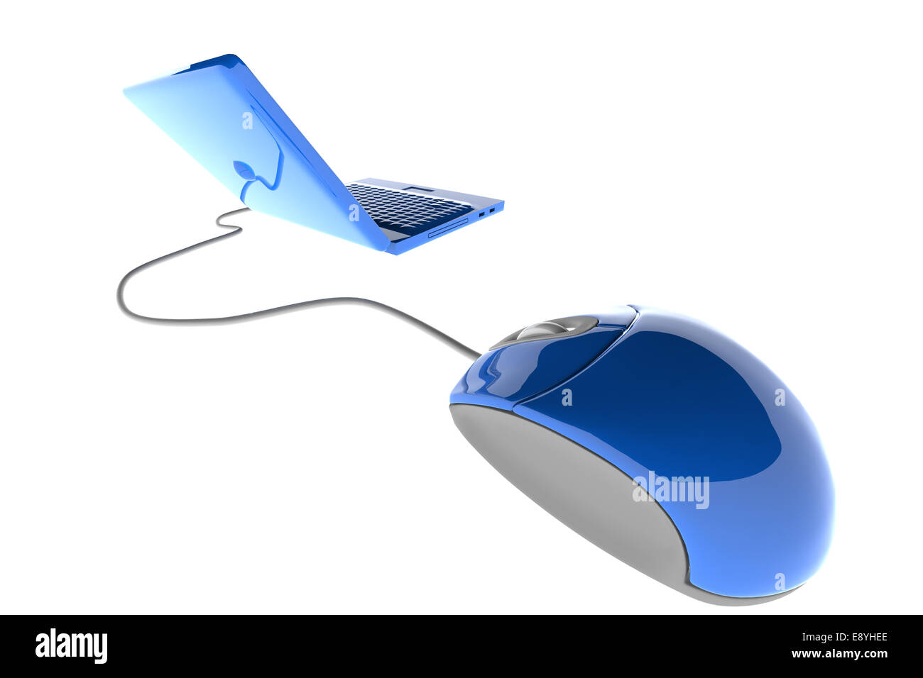 laptop with mouse Stock Photo - Alamy