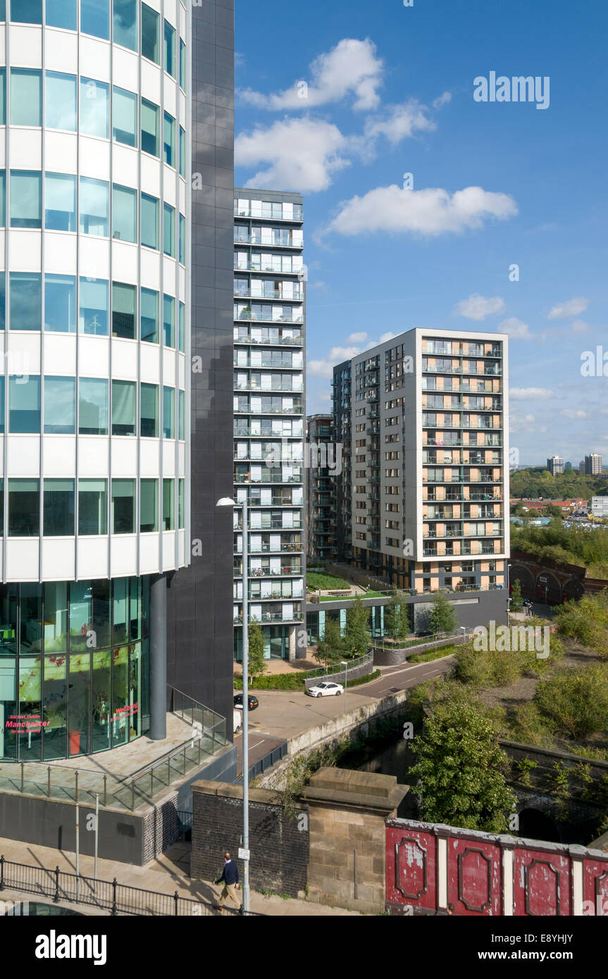 City Park office tower (left) apartment blocks, Green Quarter ...