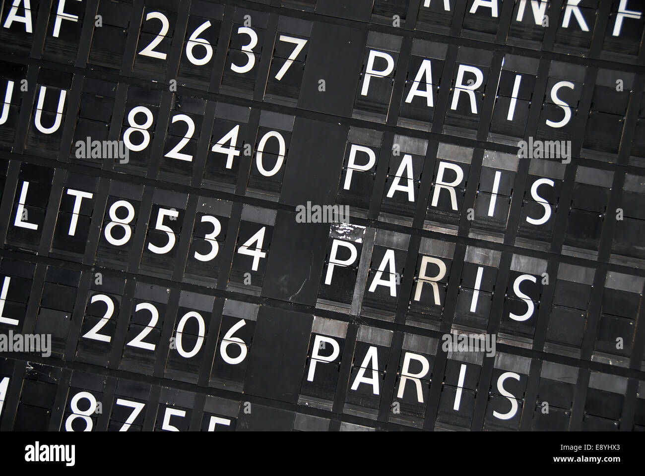 Flights information table Stock Photo - Alamy