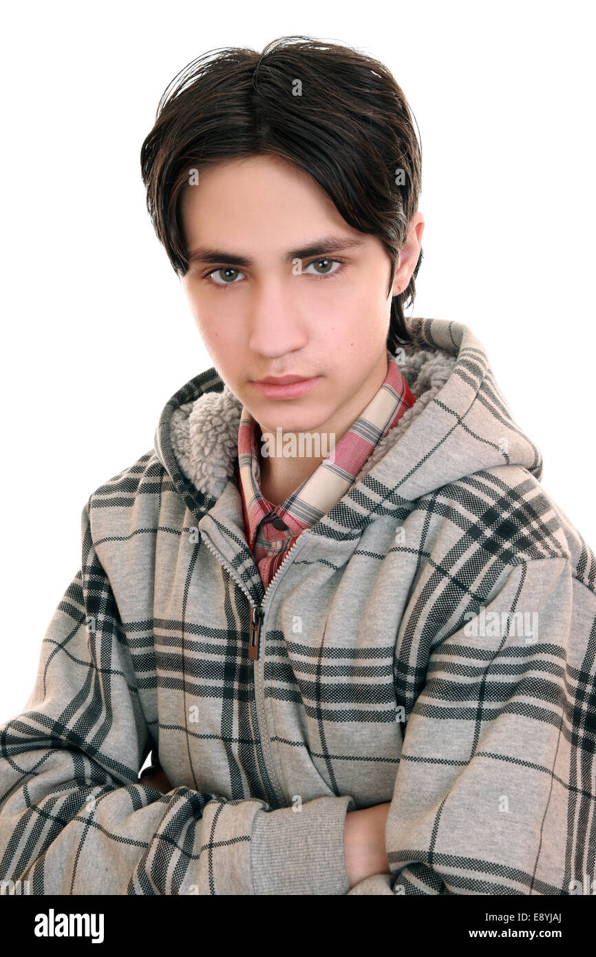Handsome boy in a jacket Stock Photo - Alamy