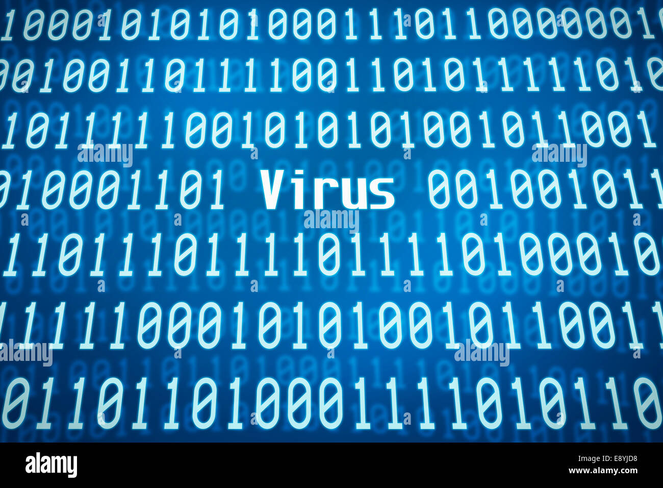 Binary code with the word Virus in the center Stock Photo - Alamy