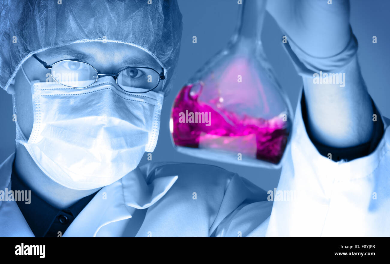 scientist is doing his chemical lab research Stock Photo - Alamy