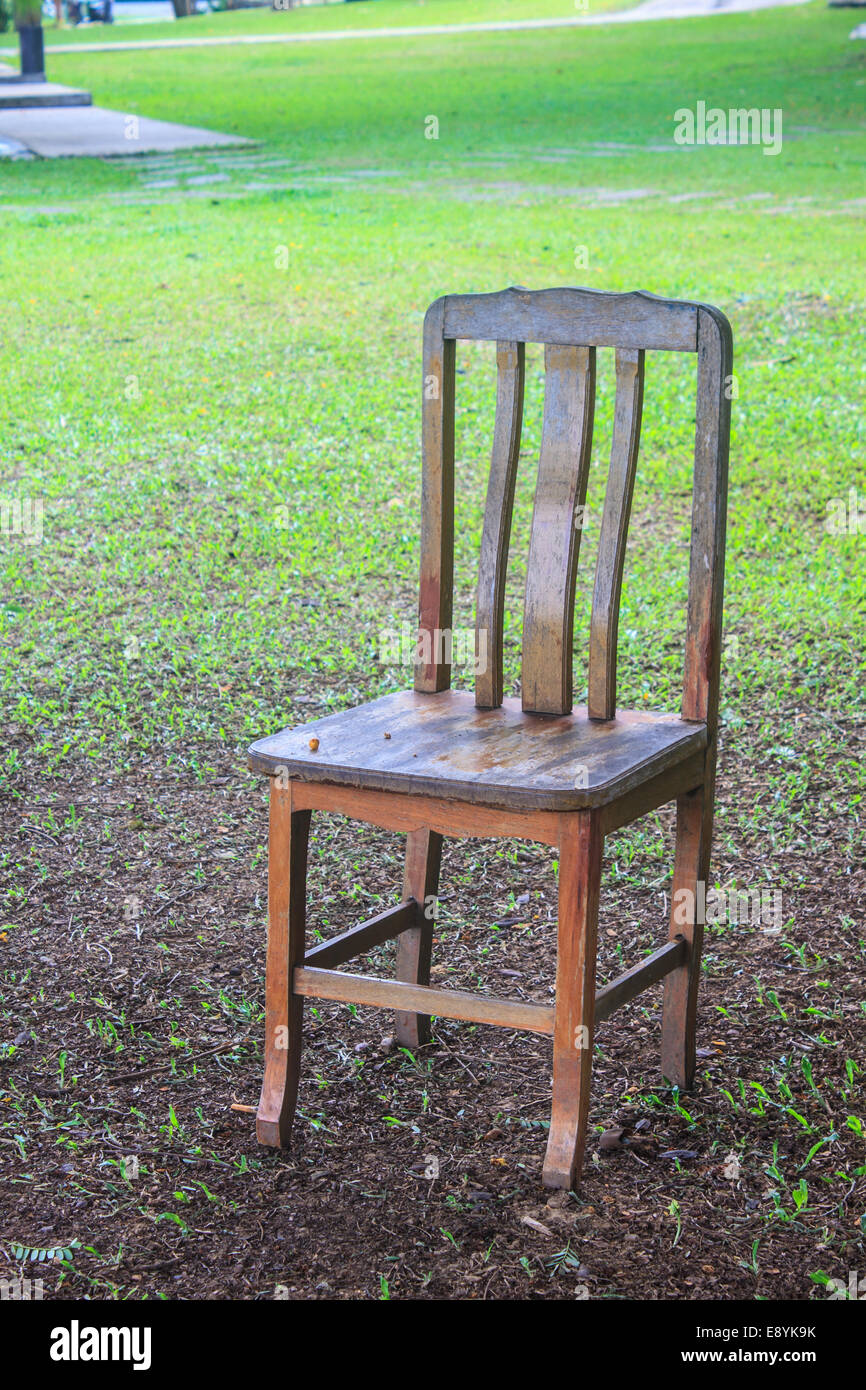 chair on grass in the garden in summer Stock Photo - Alamy