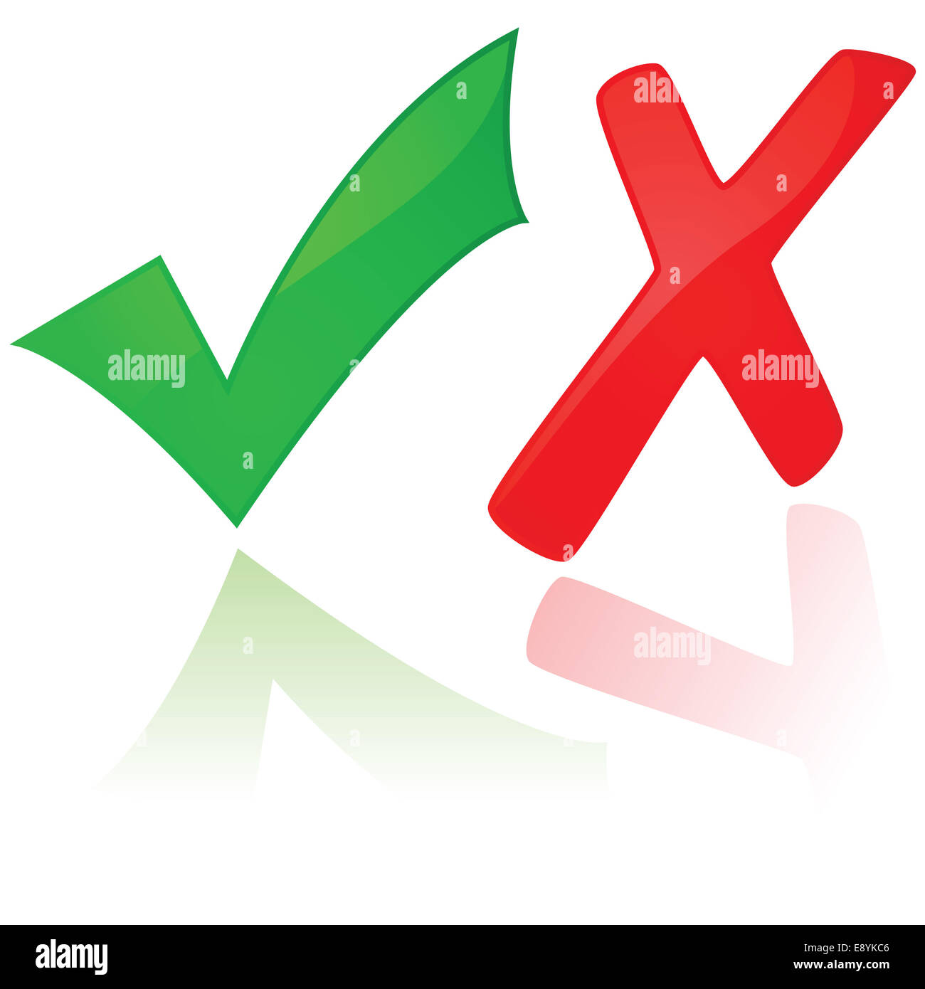 Check mark and X Stock Photo - Alamy