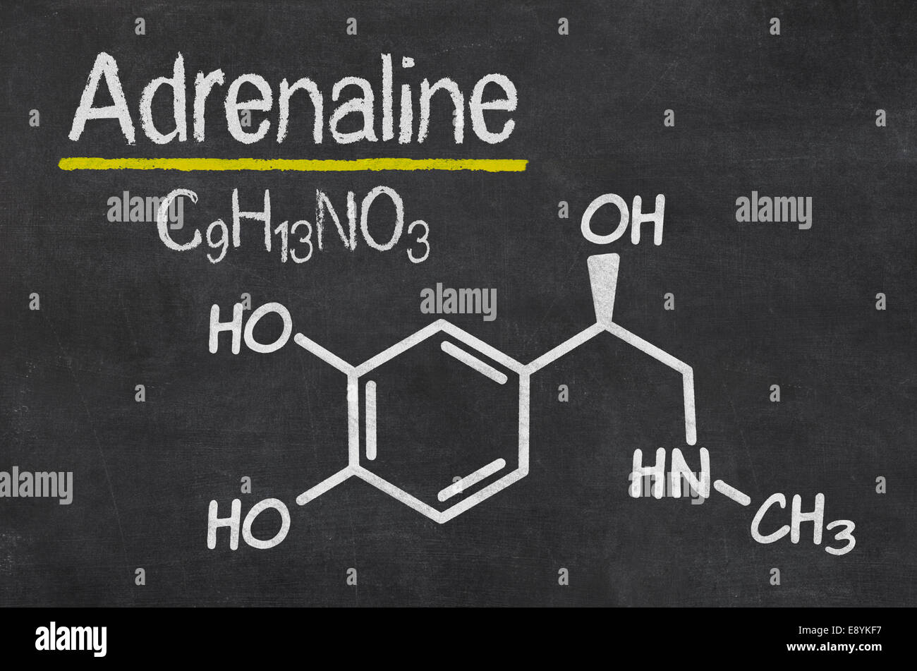 Blackboard with the chemical formula of Adrenaline Stock Photo - Alamy