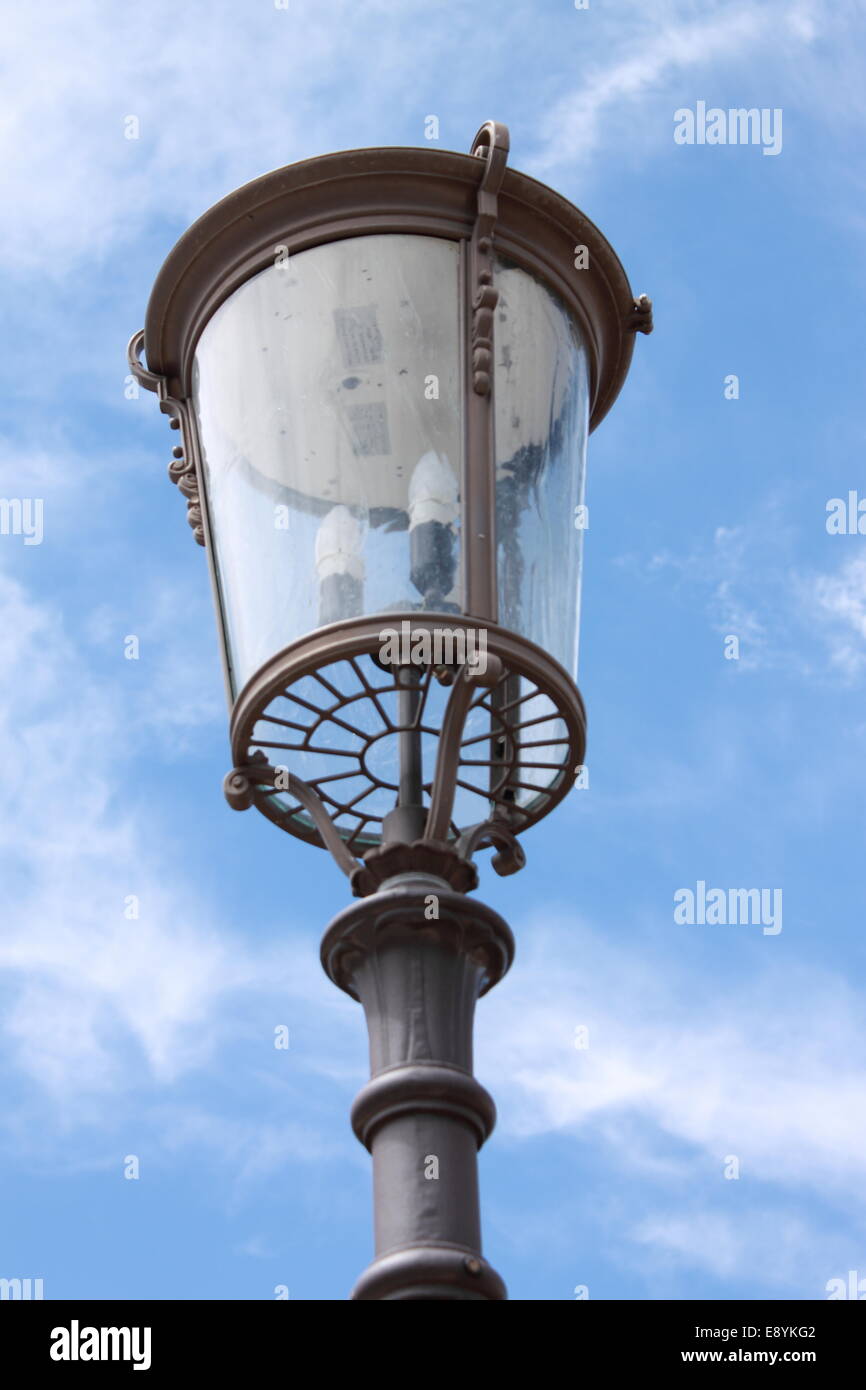 light post with blue sky as background Stock Photo - Alamy