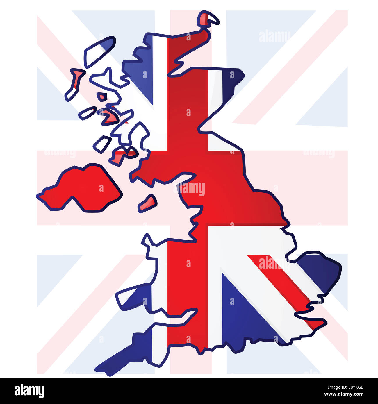 United kingdom map union jack hi-res stock photography and images - Alamy