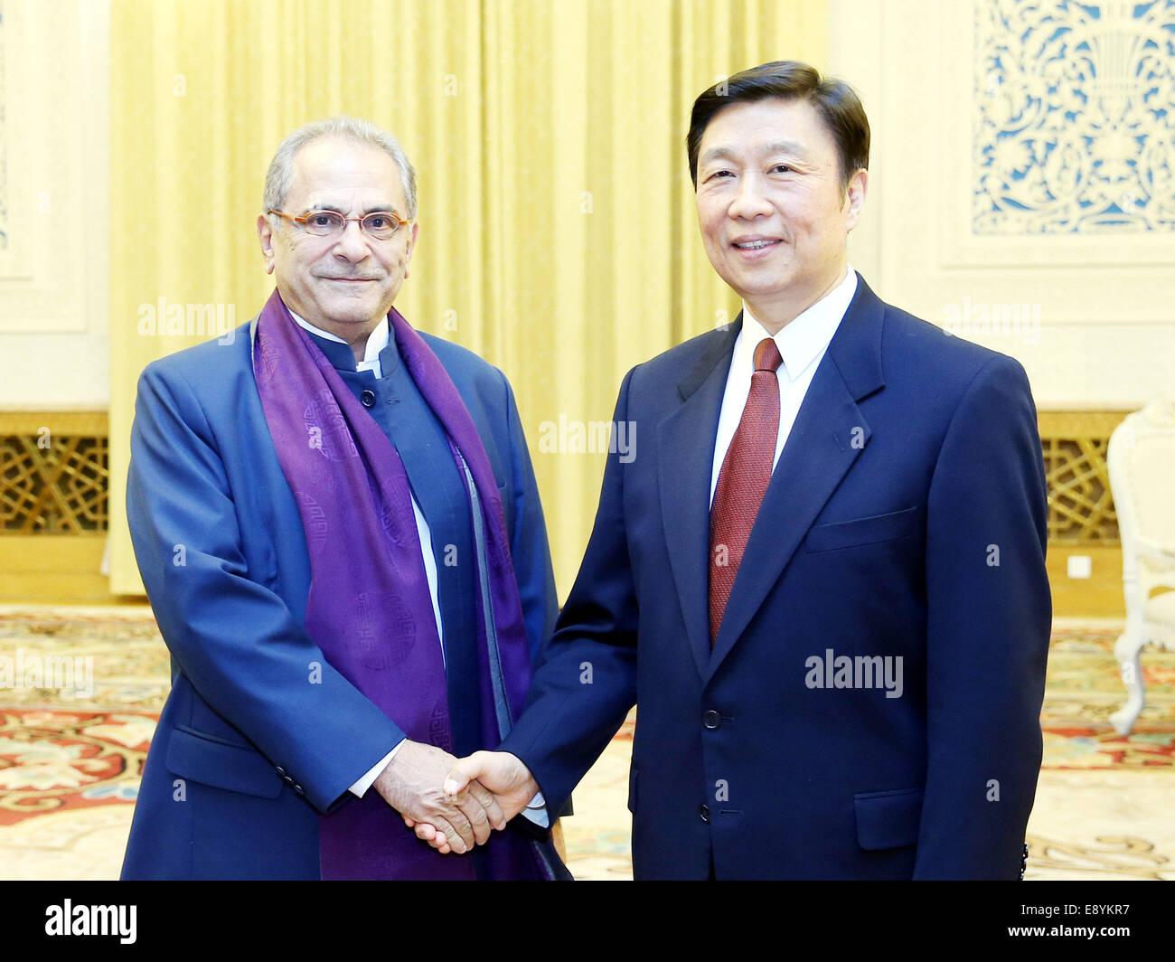 Beijing, China. 16th Oct, 2014. Chinese Vice President Li Yuanchao (R ...