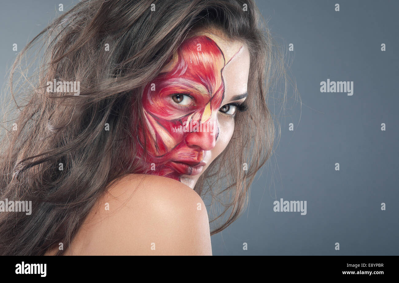 Portrait zombie girl bloody makeup hi-res stock photography and images ...