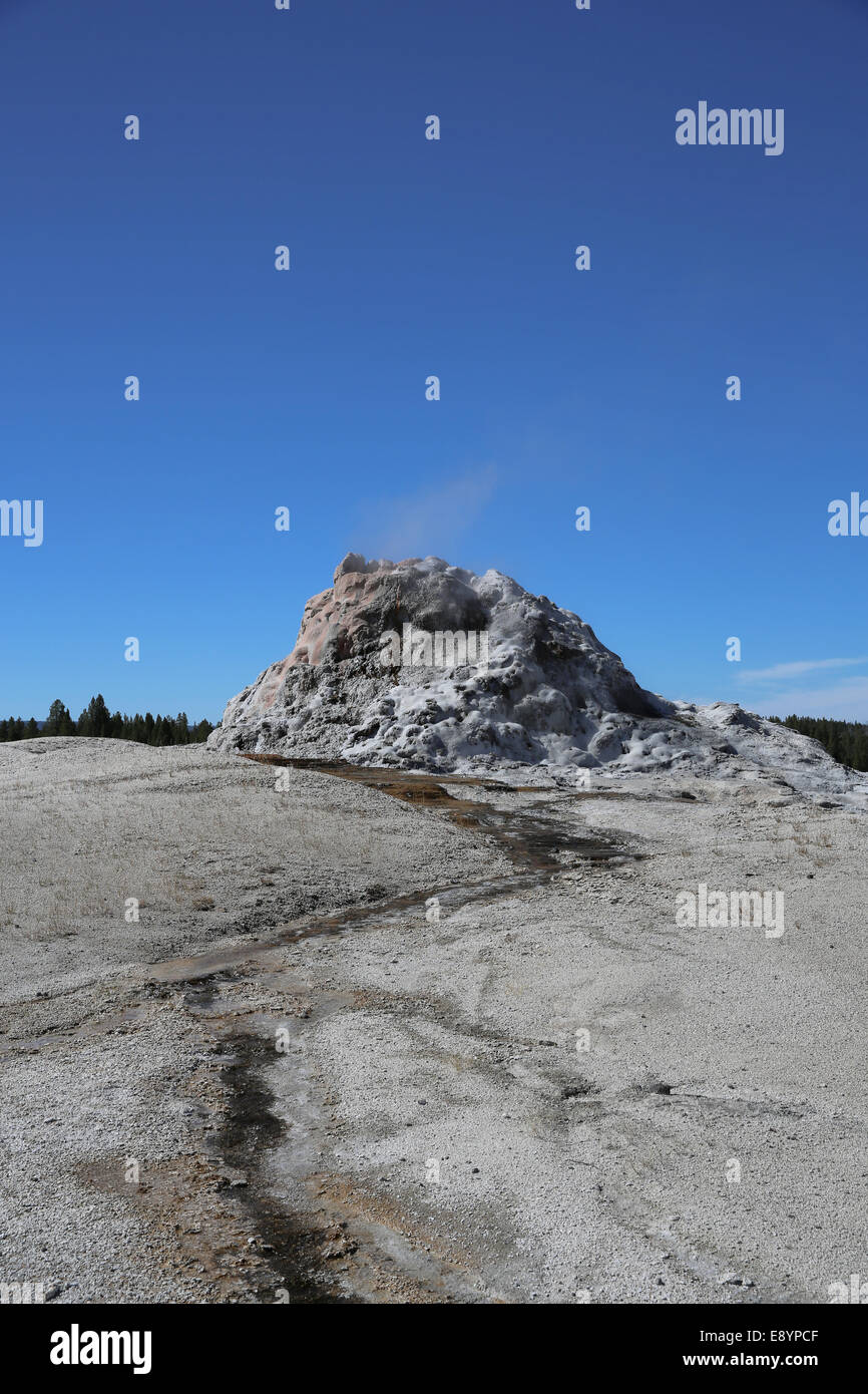 White Dome Geyser, a conspicuous cone-type geyser, in the Lower Geyser ...
