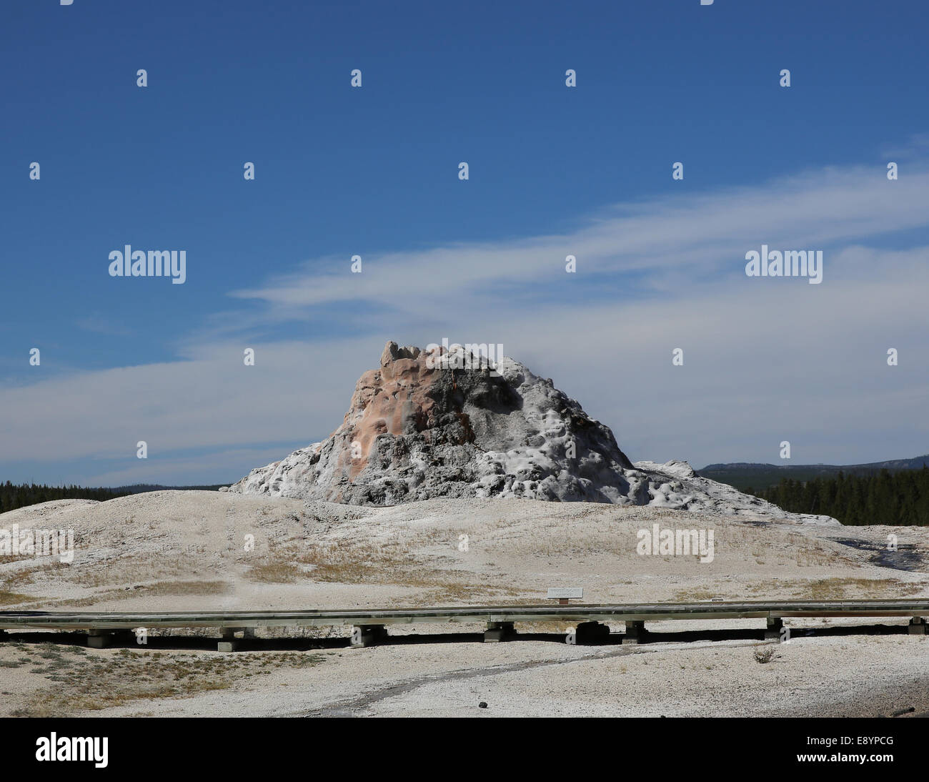 White Dome Geyser, a conspicuous cone-type geyser, in the Lower Geyser ...