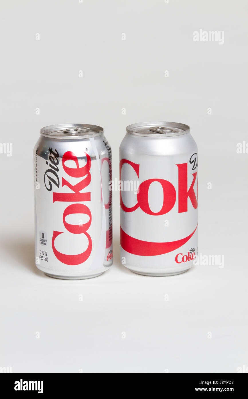 Two different Diet Coke Cans Stock Photo - Alamy
