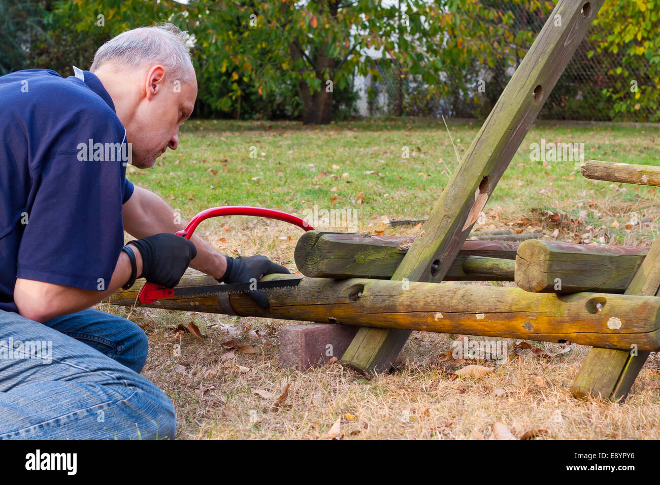 Sawing boy hi-res stock photography and images - Alamy