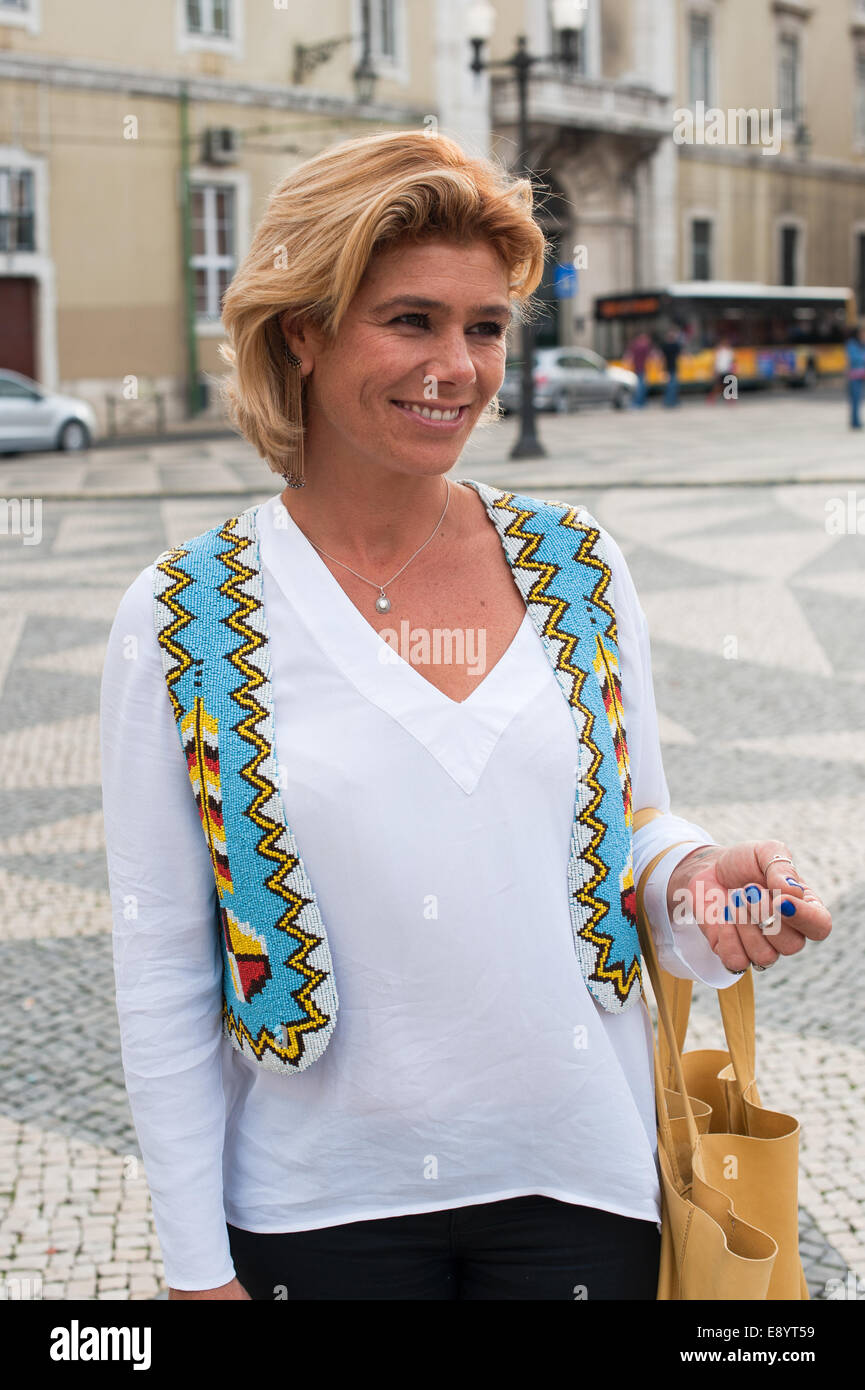 Ana Brito e Cunha arriving at the Michal Szulc Spring/Summer 2015 ...