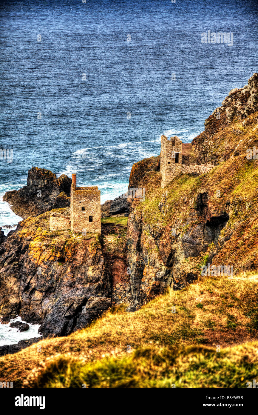 Botallack Mines Botallack mining on coast for tin Cornwall Cornish west ...
