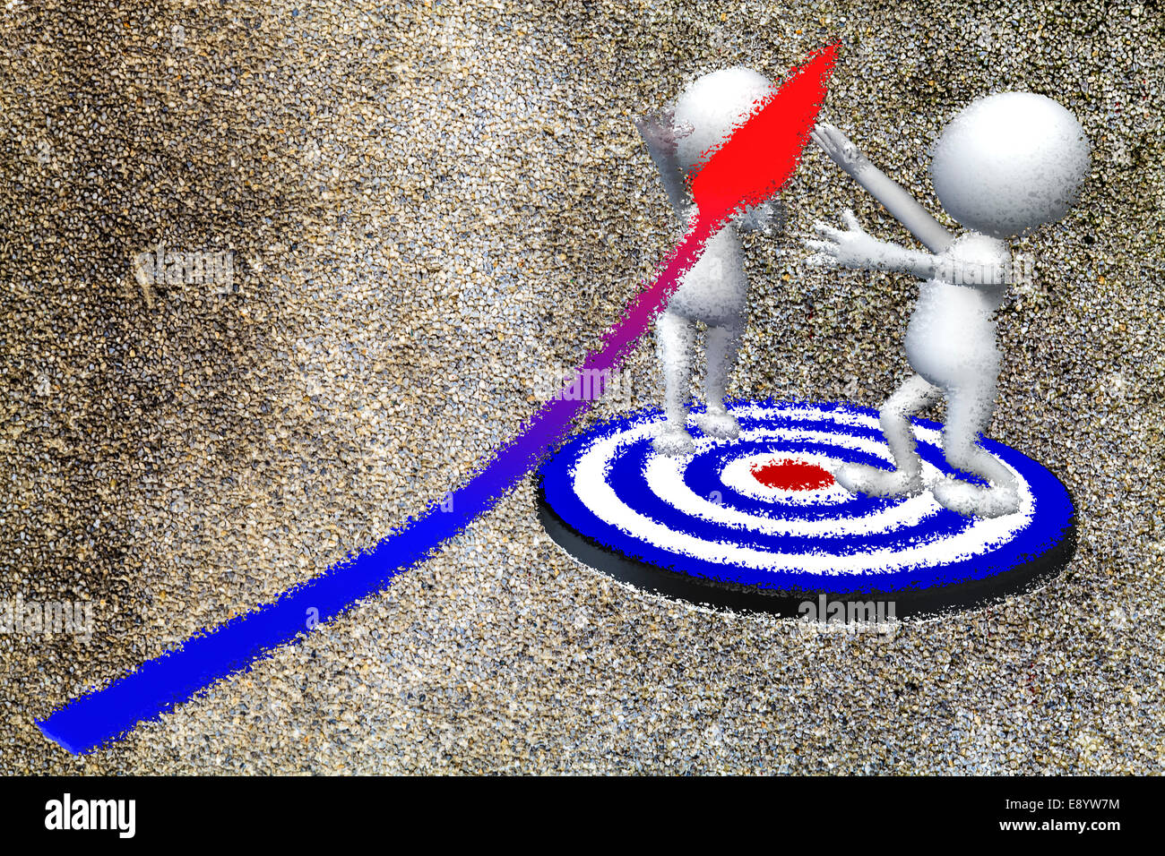 3d people - men, person and arrow. Key performance indicator Stock ...