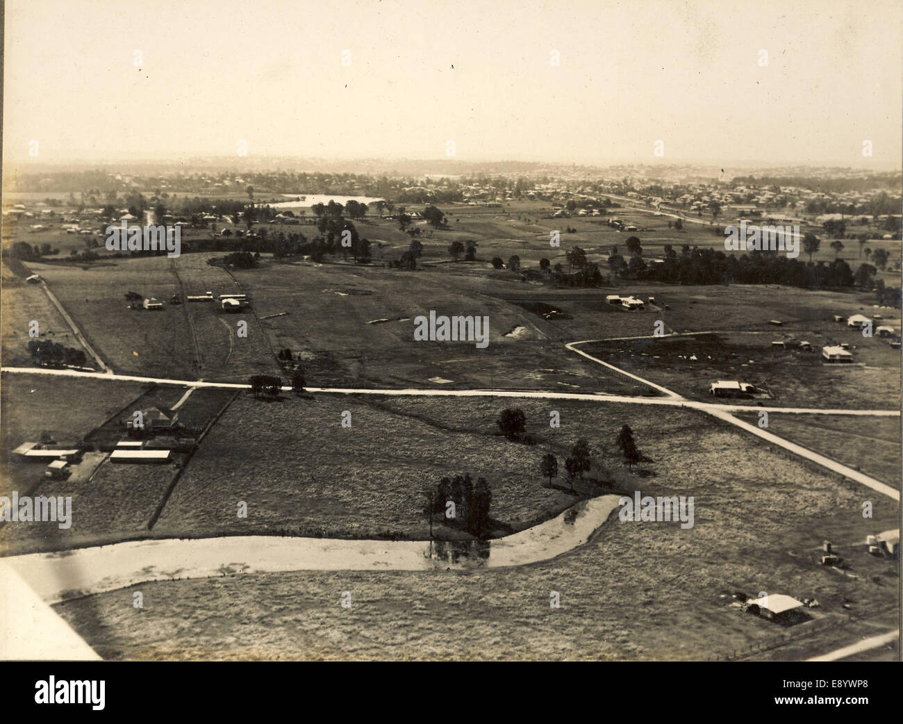 A photograph of the Brisbane Golf Club, taken in 1929. The image ...