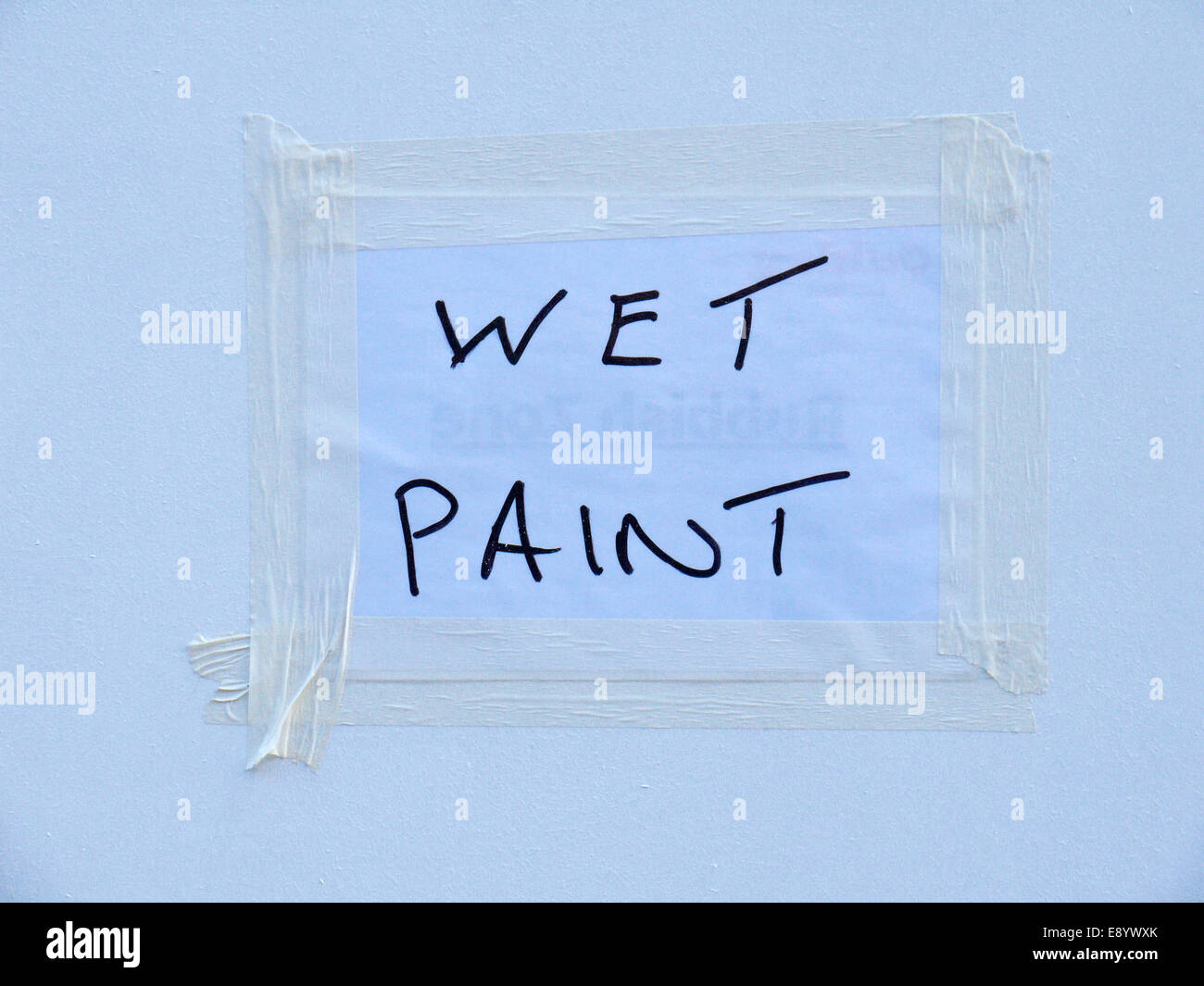 Wet paint warning sign UK Stock Photo - Alamy
