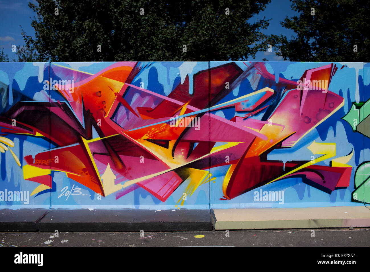 Beautiful and colorful graffiti on a wall Stock Photo - Alamy