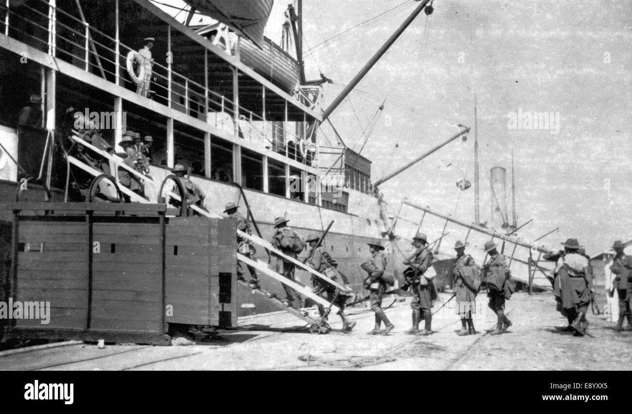 A historic photograph showing soldiers from the 5th Light Horse ...