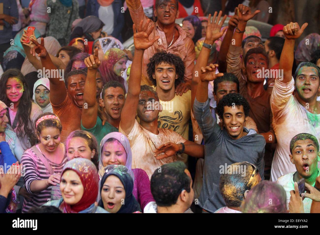 Cairo. 16th Oct, 2014. Egyptians participate in the Festival of Colors ...