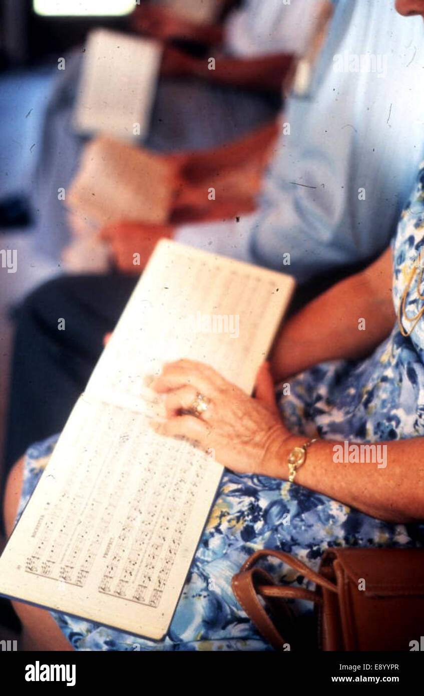 An open page of a Sacred Harp book, featuring the traditional hymn 'Old ...