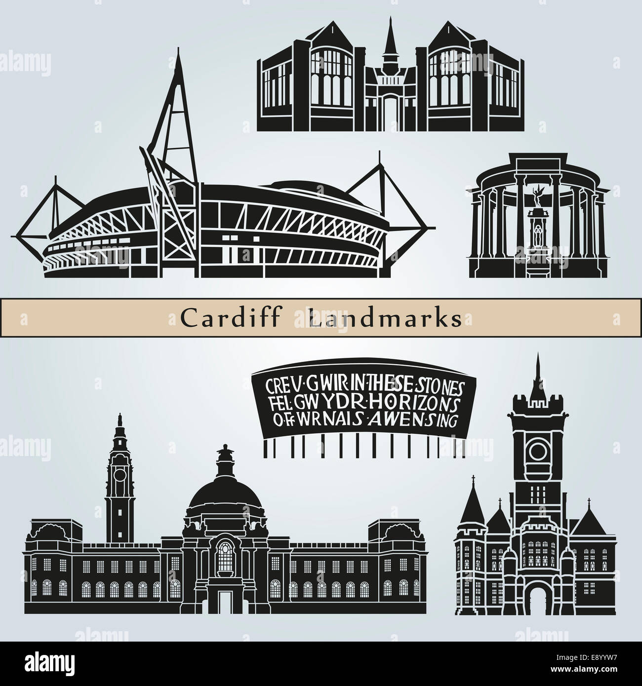 Cardiff silhouette hi-res stock photography and images - Alamy