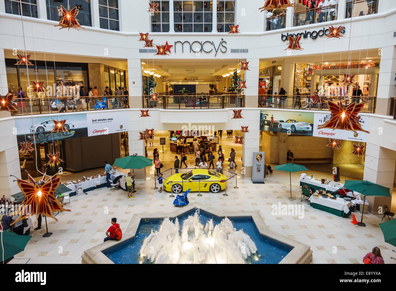 Miami Florida Aventura Mall atrium shopping fountain water Stock Photo ...