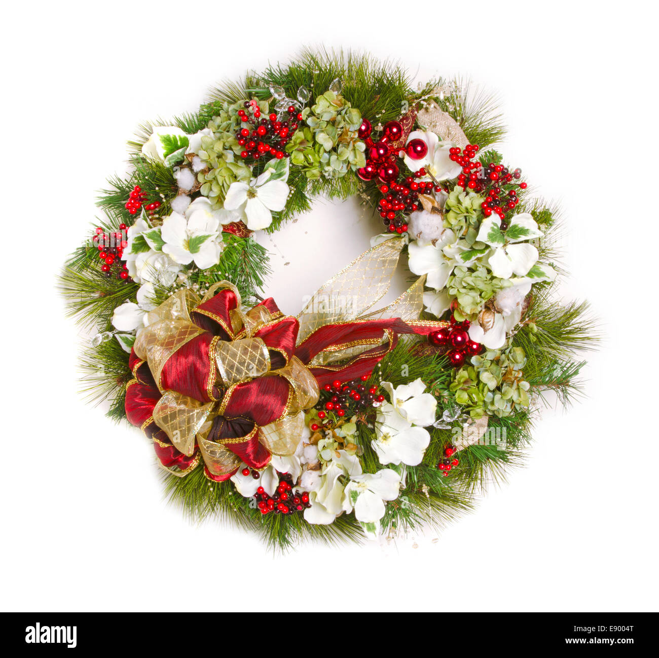 Christmas wreath red bows Cut Out Stock Images & Pictures - Alamy