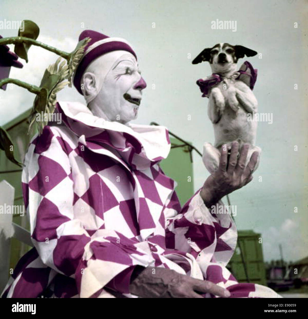 This image captures circus performer Charlie Bell, a Ringling clown ...