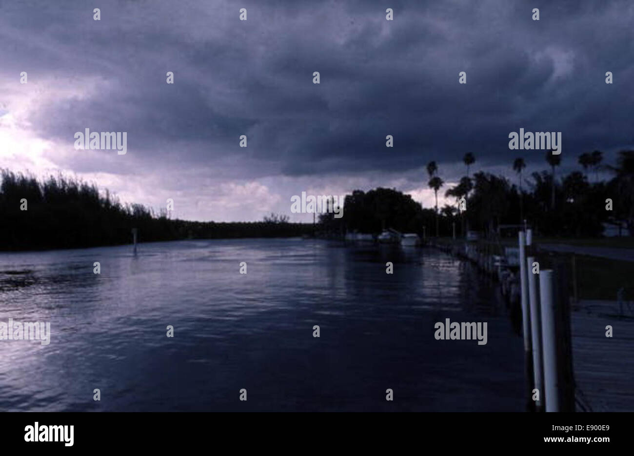 This photograph shows the dramatic skies over the Everglades in Florida ...