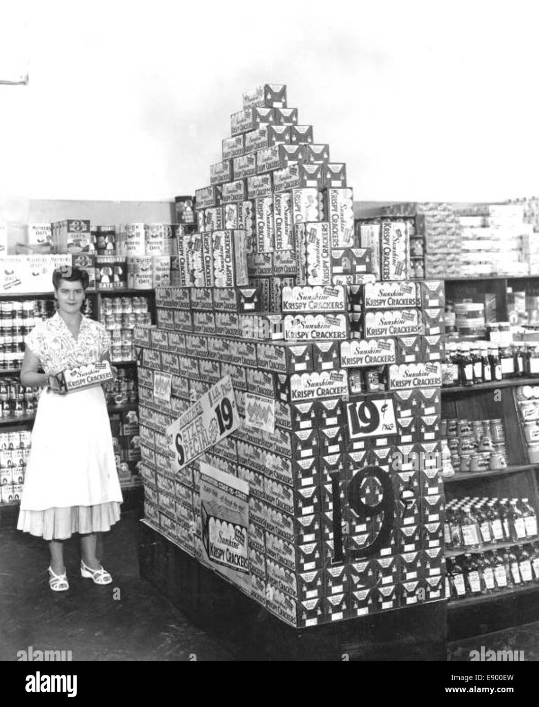 A photograph of a Sunshine cracker display at a retail store in ...