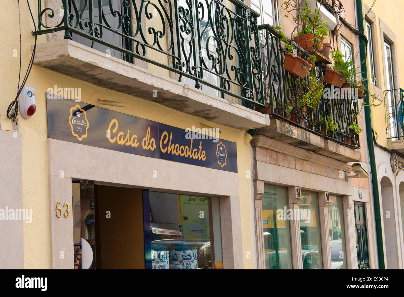 Portugal Lisbon Belem Casa da Chocolate House of traditional building ...