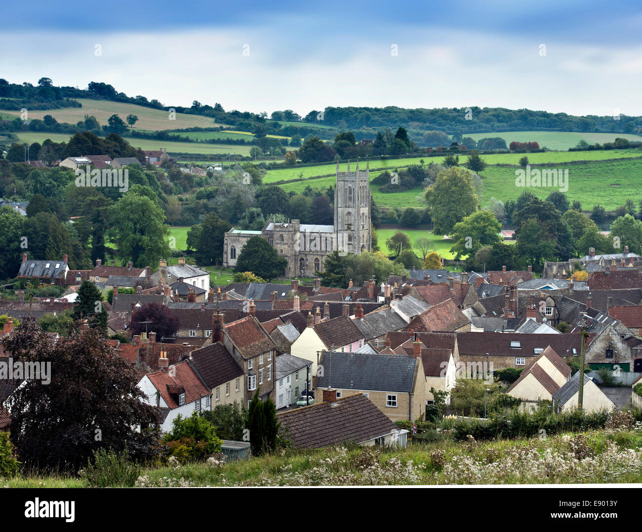 View of the Church of St. Mary in the Somerset village of Bruton UK ...