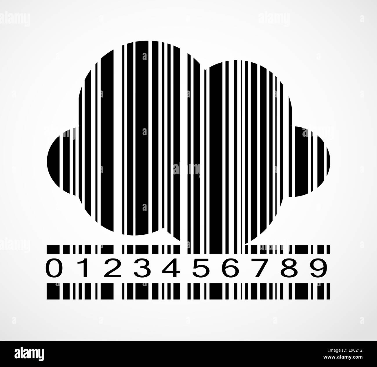 Barcode Cloud Image Vector Illustration Stock Photo - Alamy