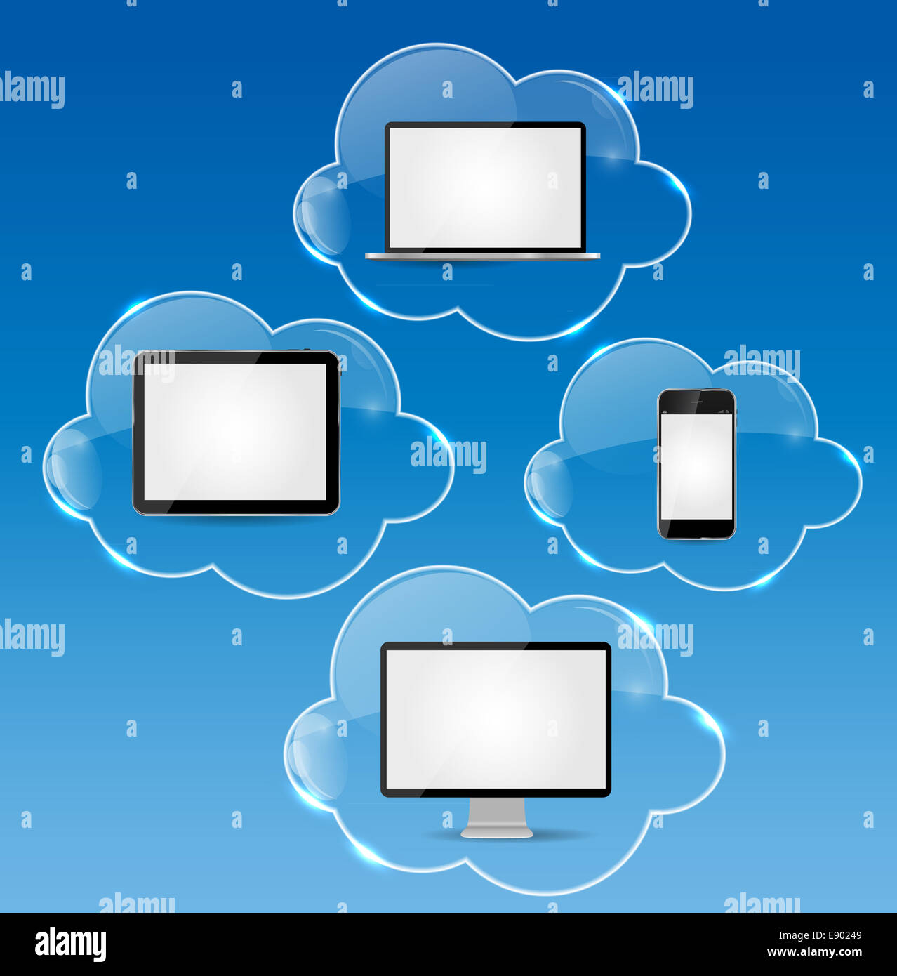 Cloud Computing Business Concept Vector Illustration Stock Photo - Alamy