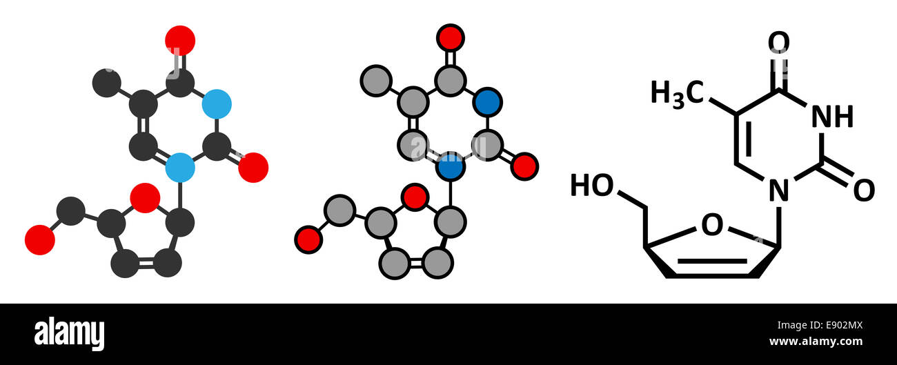 Stavudine D4t Hiv Drug Molecule Thymidine Analog That Blocks Reverse